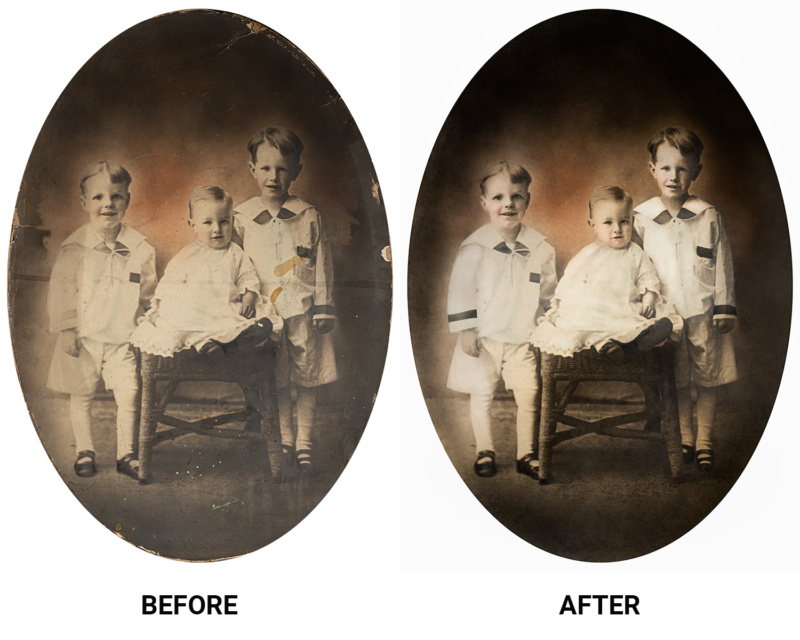 Before and After - Digital Photo Restoration - Jason Houge Studios